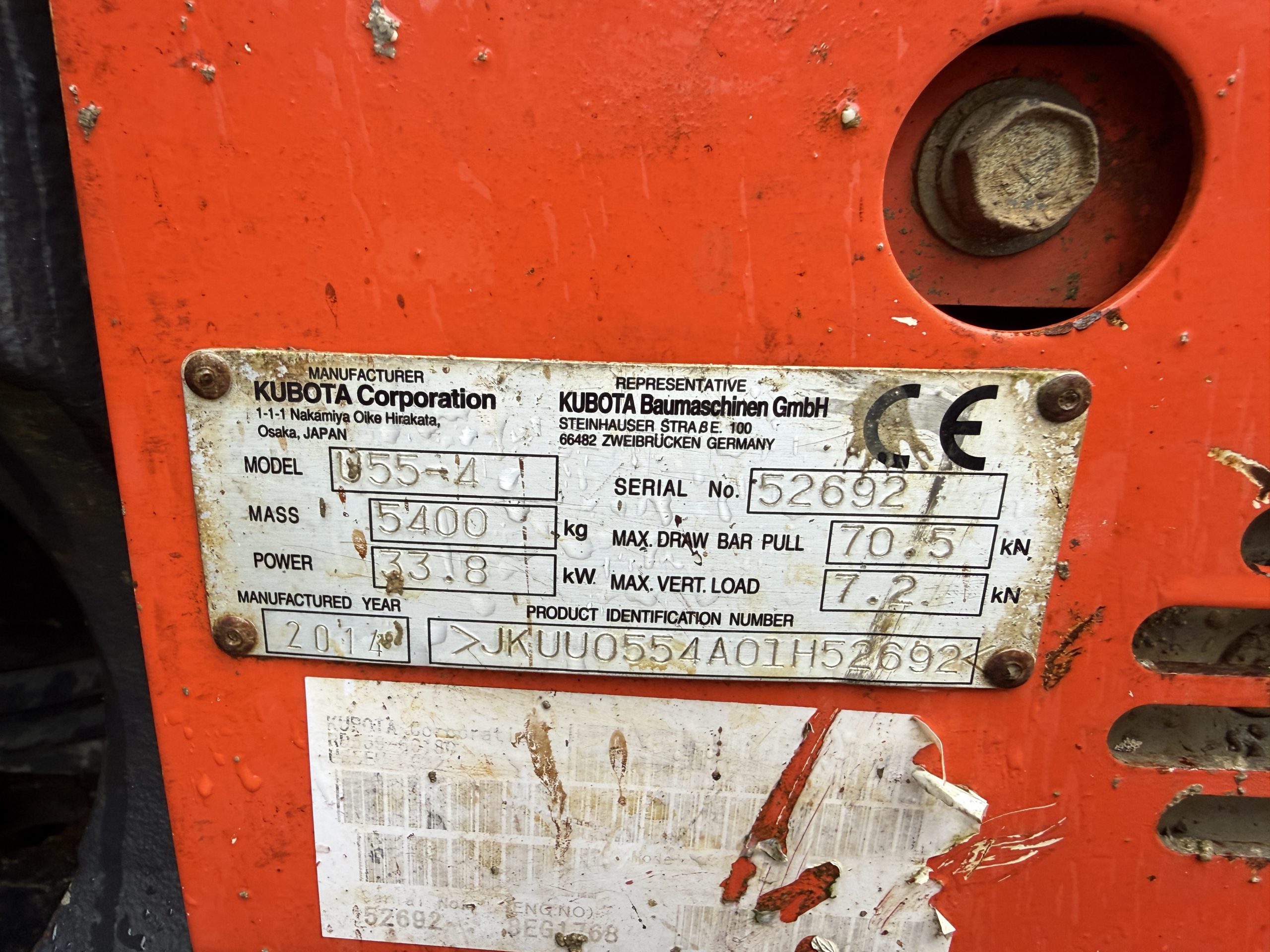 KUBOTA U55-4 - J Hawes LTD